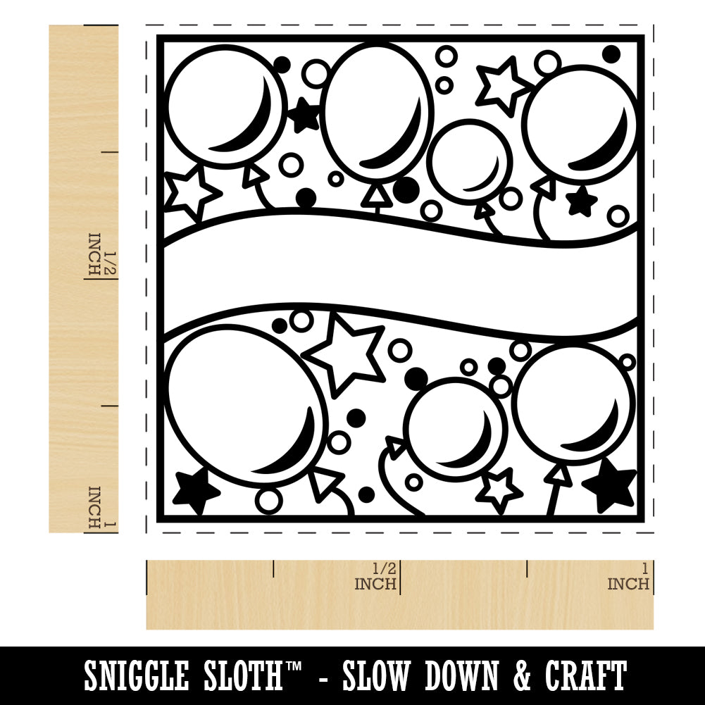 Cute Balloons and Stars Blank Banner for Celebration Party Birthday ...