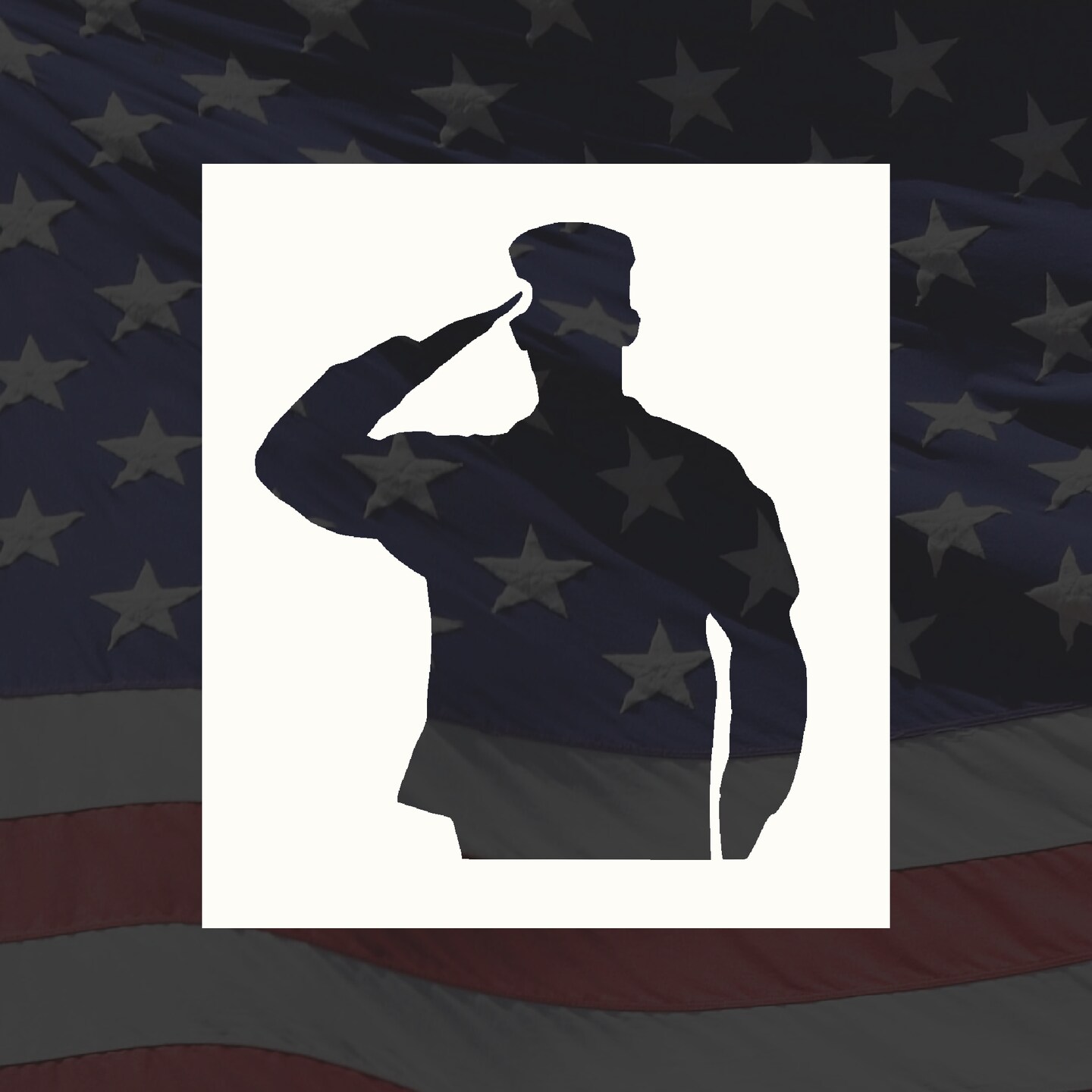Military Person Saluting Reusable Stencil (Many Sizes) | MakerPlace by ...