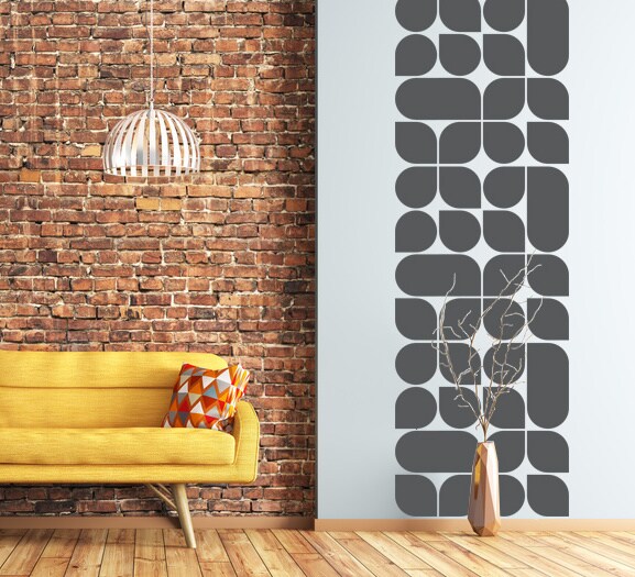 Retro Wall Decal, Mid Century Modern Wall Decor, Geometric Decals ...
