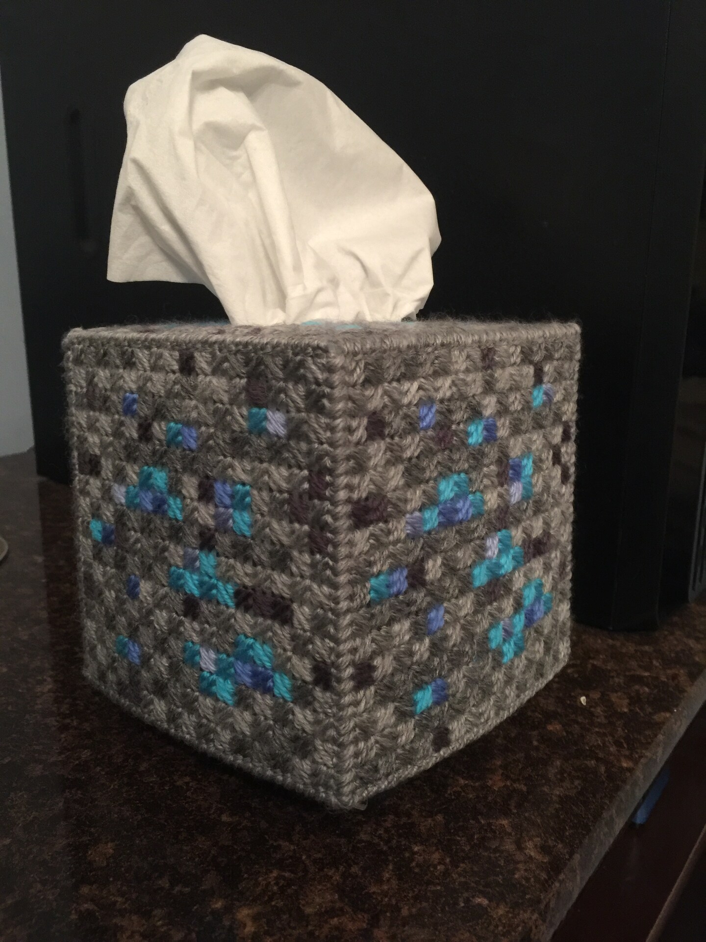 Minecraft Tissue Box Cover - Diamond Ore | MakerPlace by Michaels
