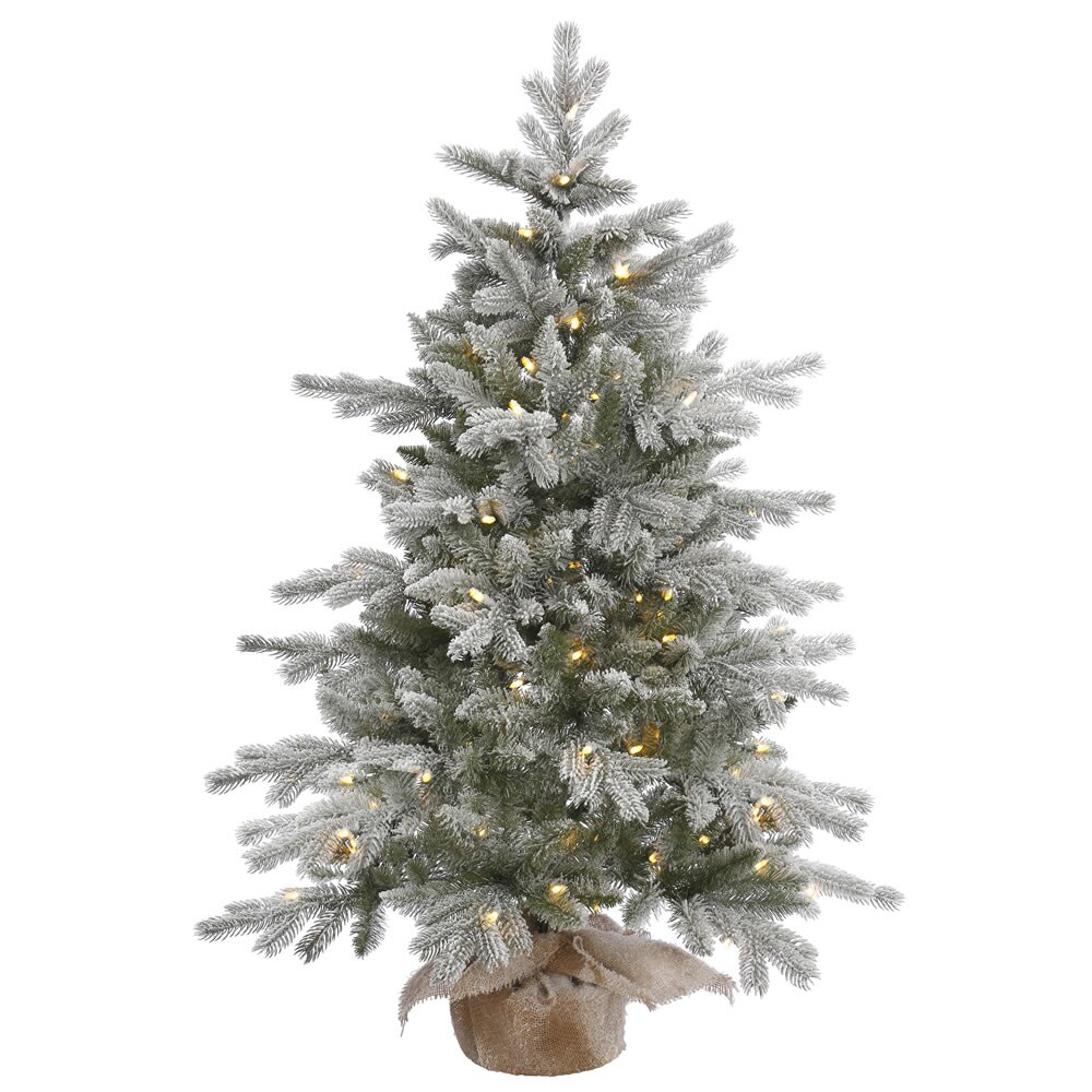 48in. Frosted Sable Pine tree 316 Frosted PE/PVC tips 100 warm white ...