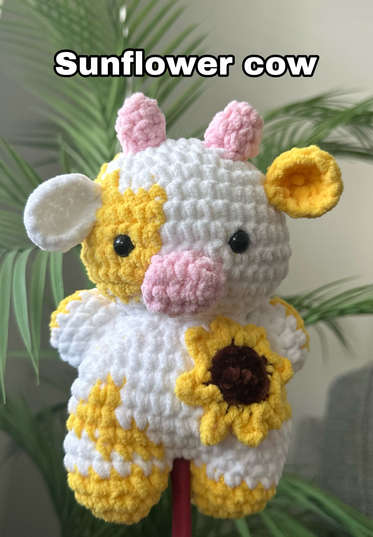 Crochet Sunflower cow, Sunflower cow plushies, Cute stuffed toy ...