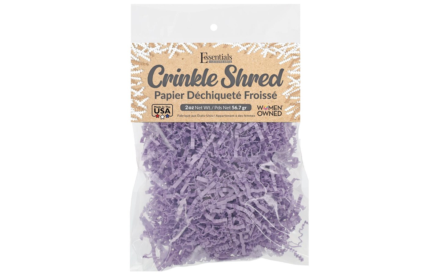 Essentials by Leisure Arts Crinkle Shred Bag, Light Lavender, 2oz ...