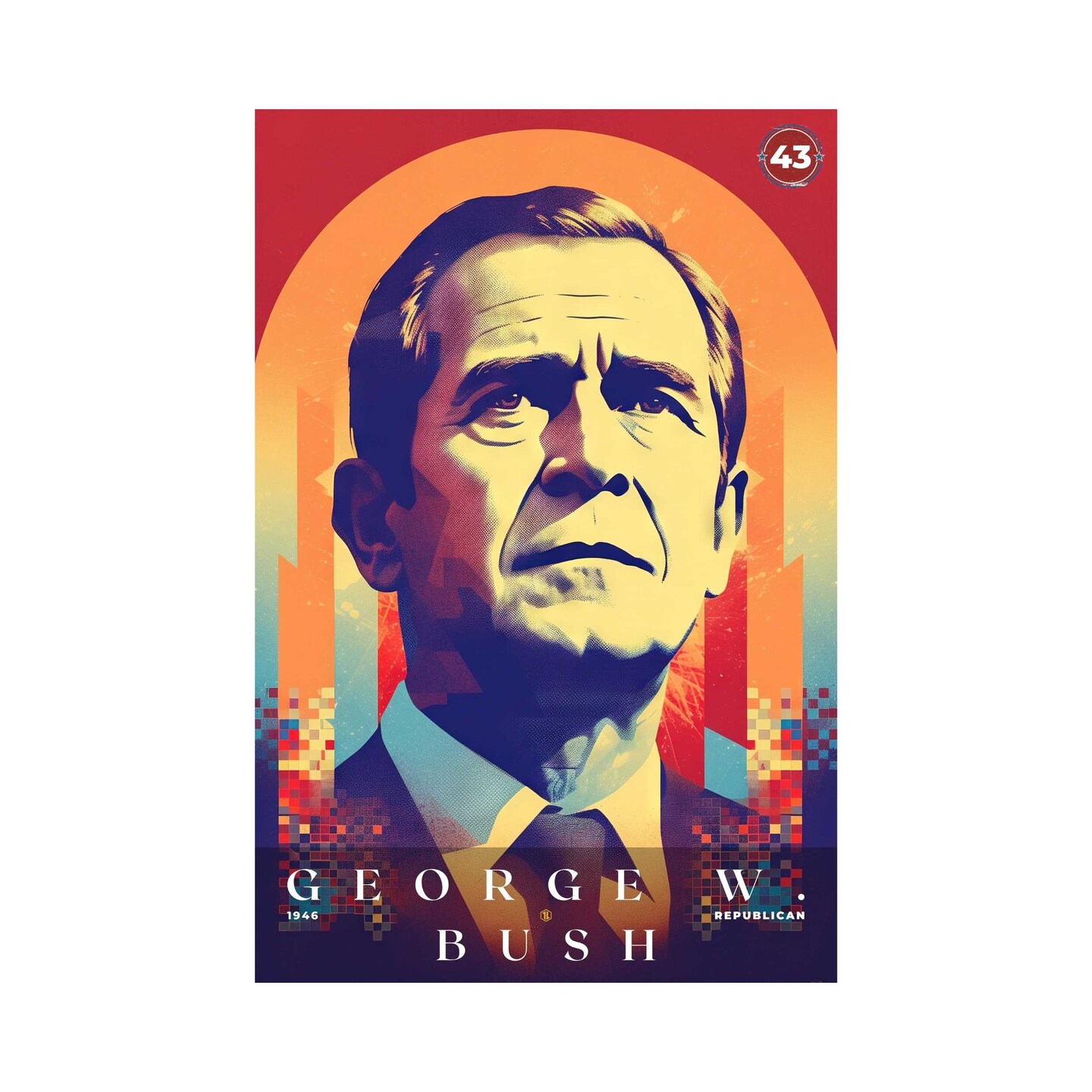 George W. Bush Poster, US President Print, Office Poster, Home Decor ...