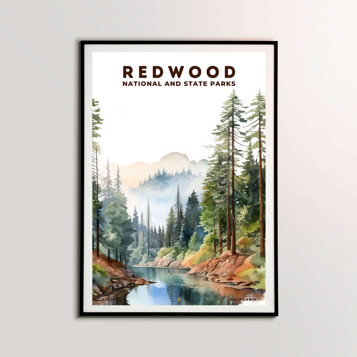 Redwood National and State Parks Poster, Travel Art, Office Poster ...