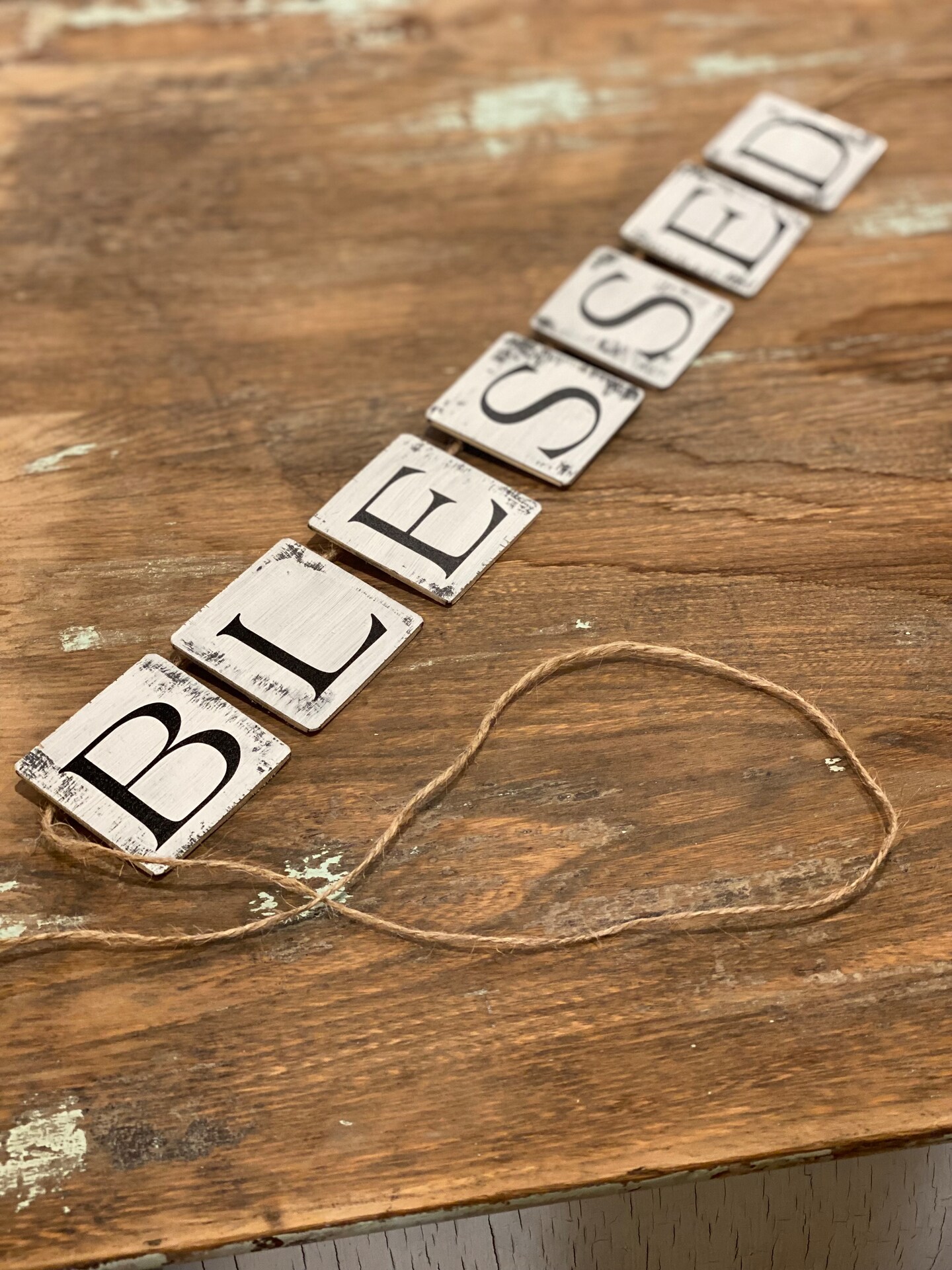 BLESSED Garland| BLESSED Banner| Wood Letter Garland| Handmade Garland ...