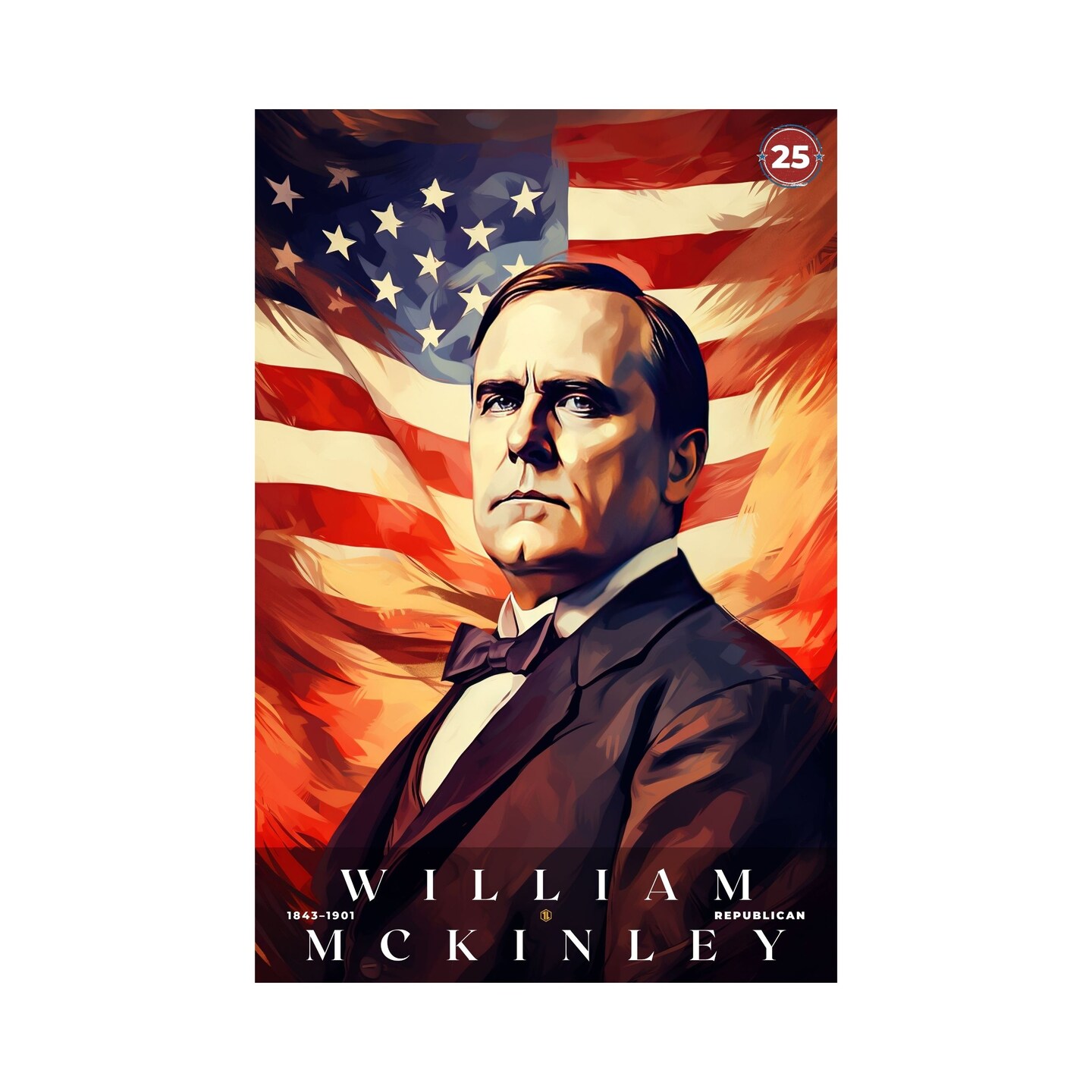 William McKinley Poster, US President Print, Office Poster, Home Decor ...
