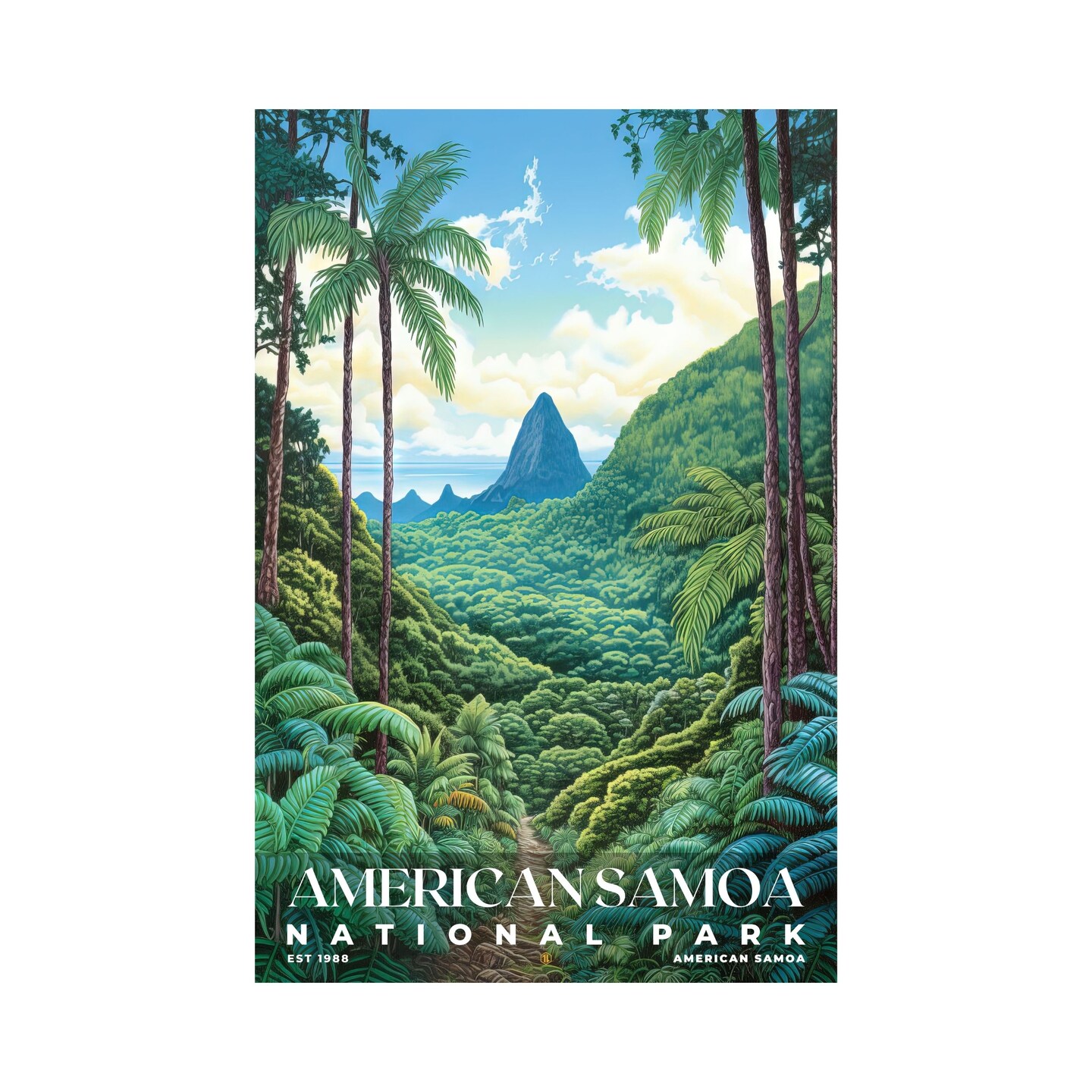 American Samoa National Park Poster, Travel Art, Office Poster, Home ...