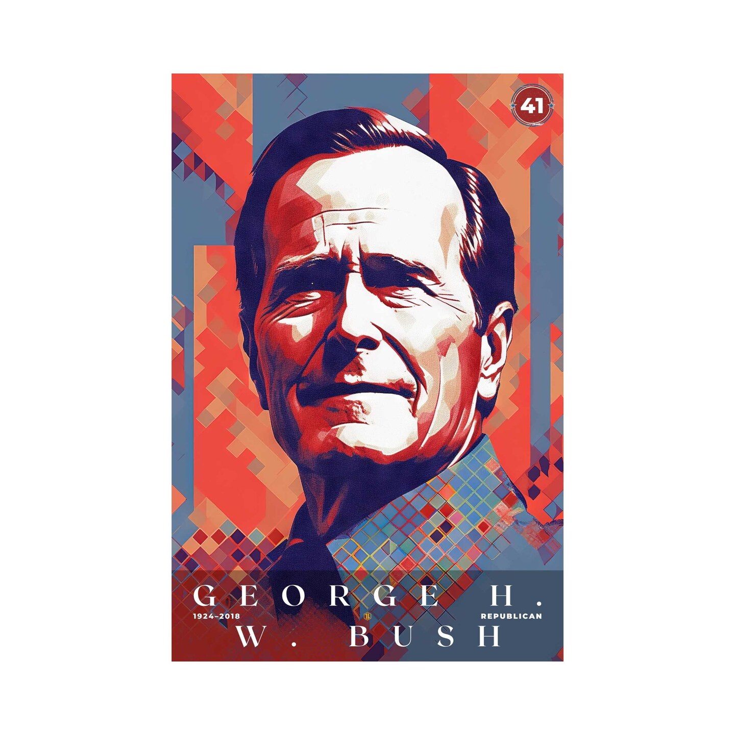 George H. W. Bush Poster, US President Print, Office Poster, Home Decor ...