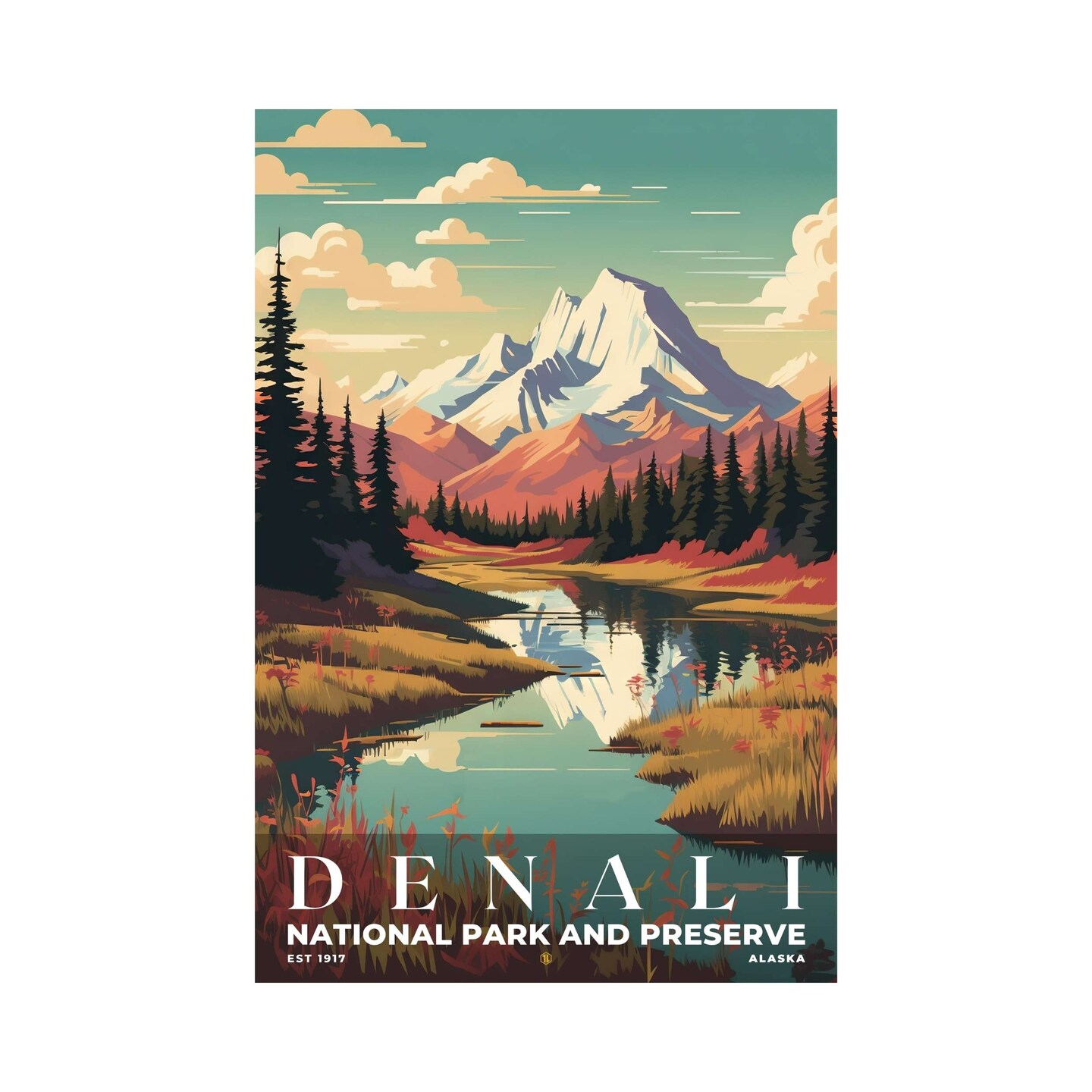 Denali National Park and Preserve Poster, Travel Art, Office Poster ...