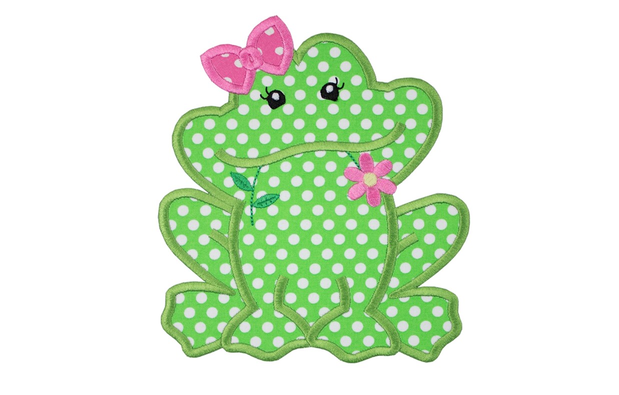 Ms Frog with Pink Bow Girls Sew or Iron on Patch | MakerPlace by Michaels