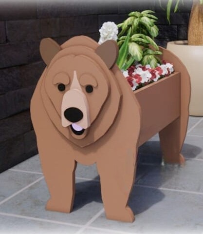 Grizzly Bear Black Bear Polar Bear Planter - Smoky Mountains - Wooden ...
