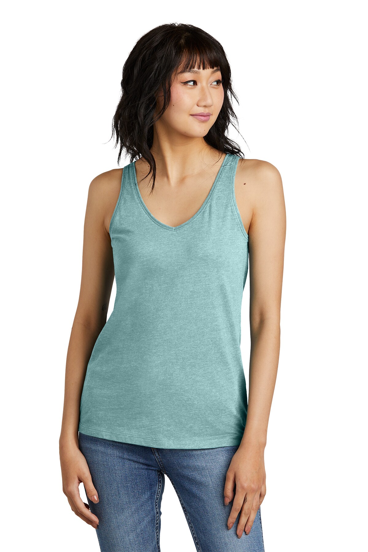 Premium Perfect Blend CVC V-Neck Tank-4.3-ounce, 60/40 combed ring spun ...