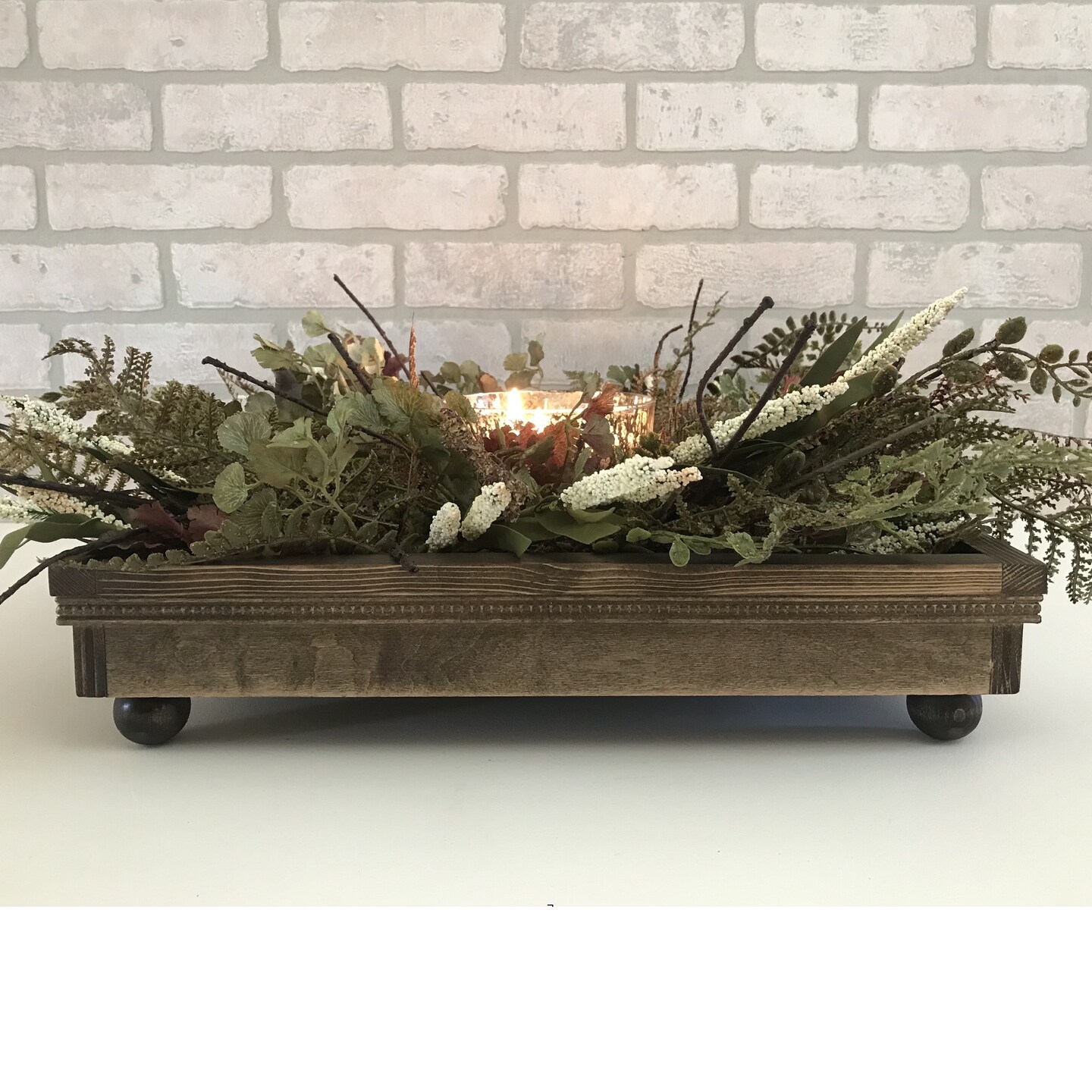Handmade wooden centerpiece tray, 16 x 16 " square box, decorative tray ...