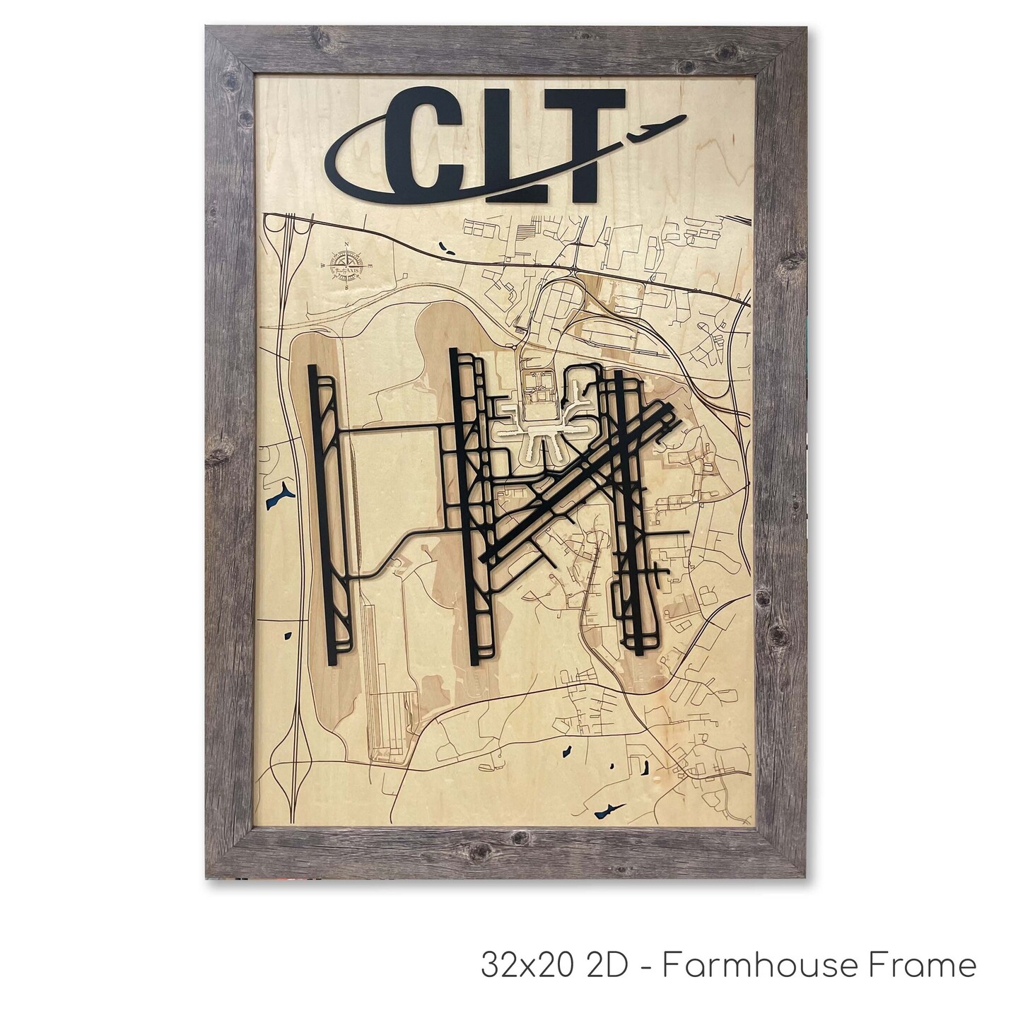 Custom Wood Engraved Airport Map, 3D Airport Map, Aeronautical Wall Art ...