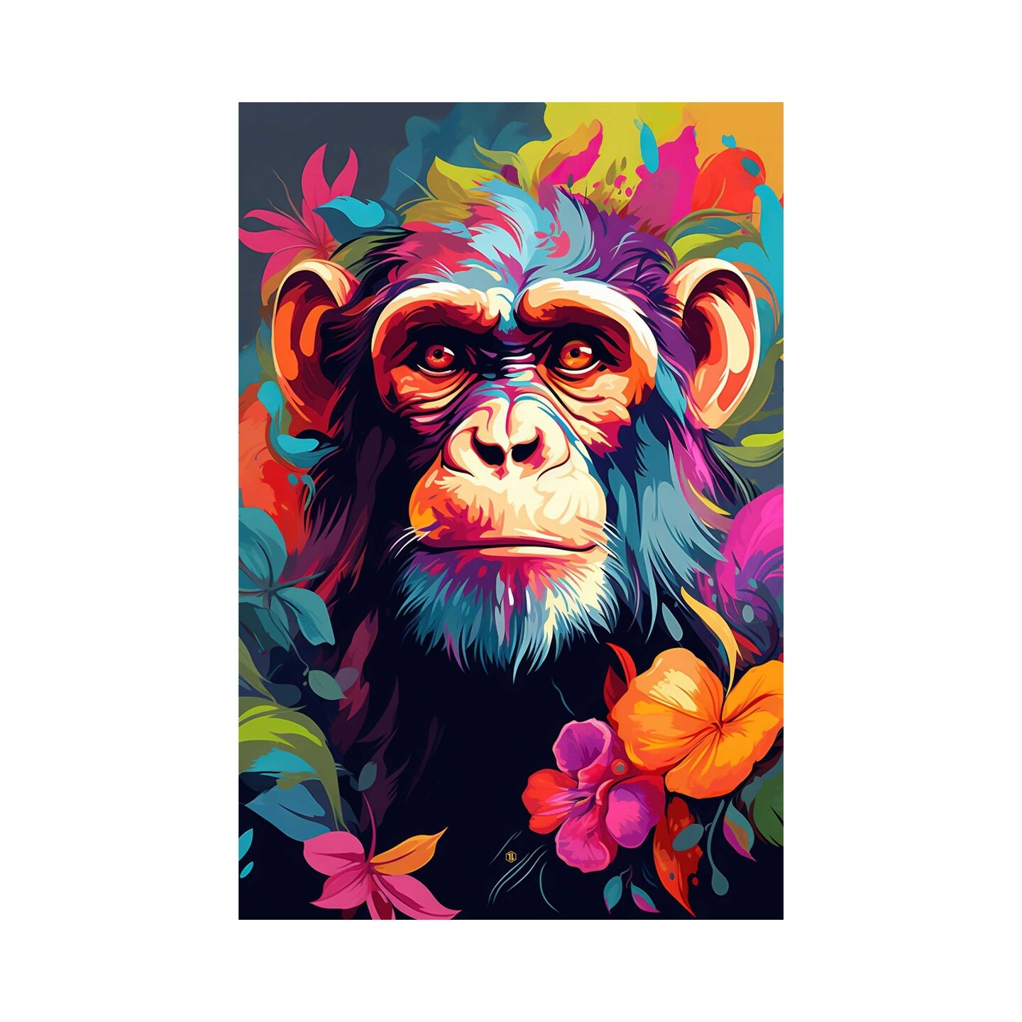 Monkey Poster, Animal Print, Office Poster, Home Decor | S1 ...