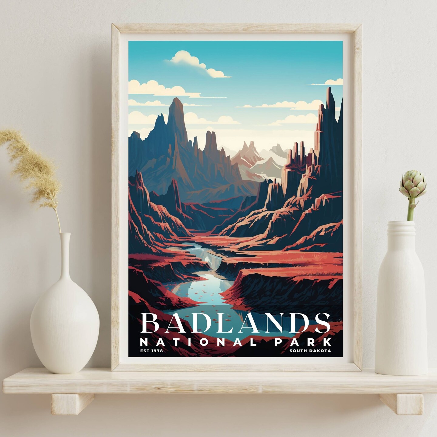 Badlands National Park Poster, Travel Art, Office Poster, Home Decor ...