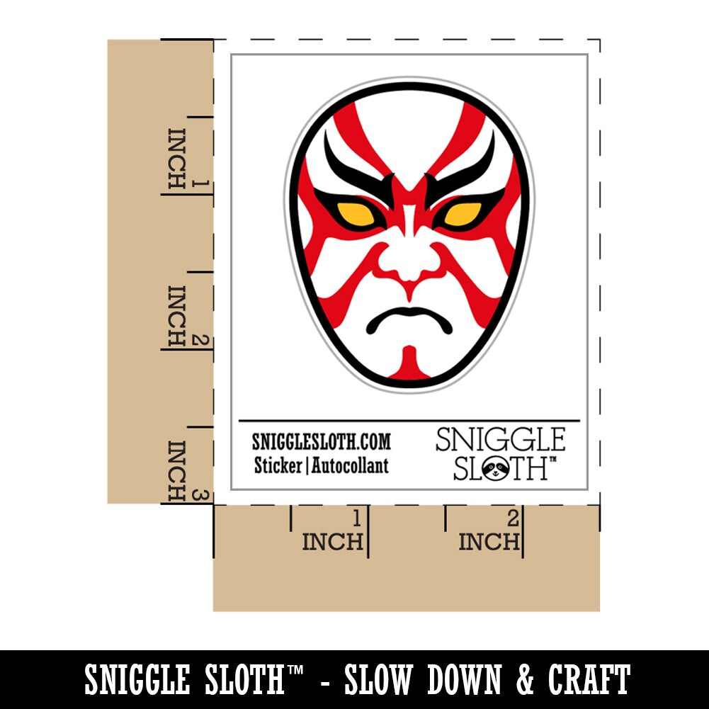 Japanese Kabuki Opera Mask Waterproof Vinyl Phone Tablet Laptop Water ...