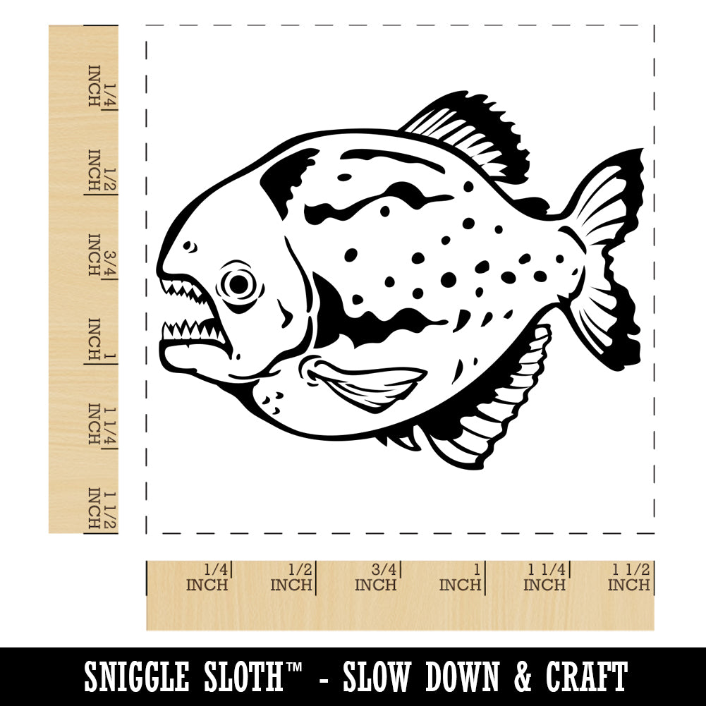 Red-Bellied Piranha Carnivorous Fish Self-Inking Rubber Stamp Ink ...