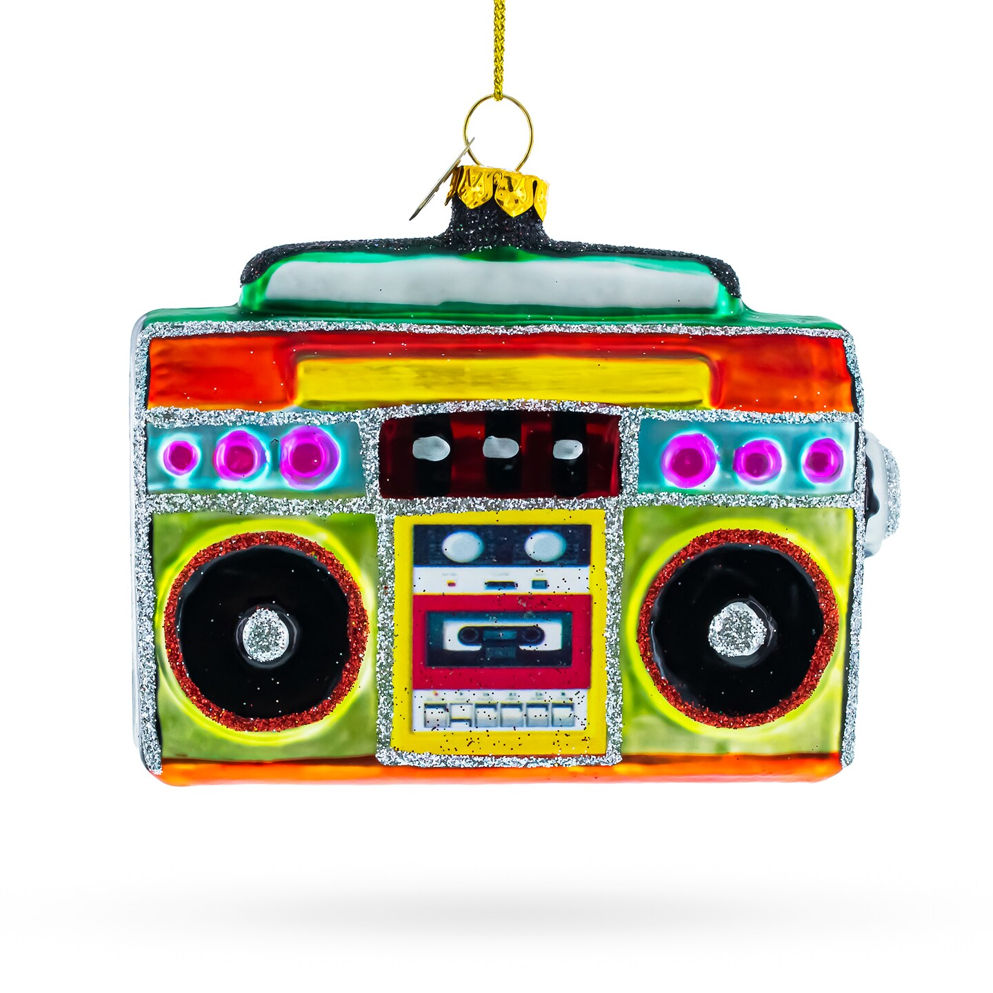 Vintage-Inspired Cassette Player Boombox - Blown Glass Christmas ...