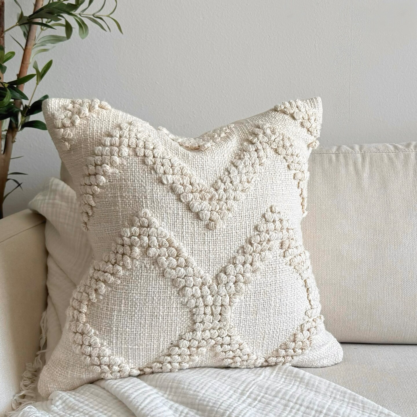 Modern Pillow, Decorative Boho Pillow, Bohemian Accent Pillow, Textured ...