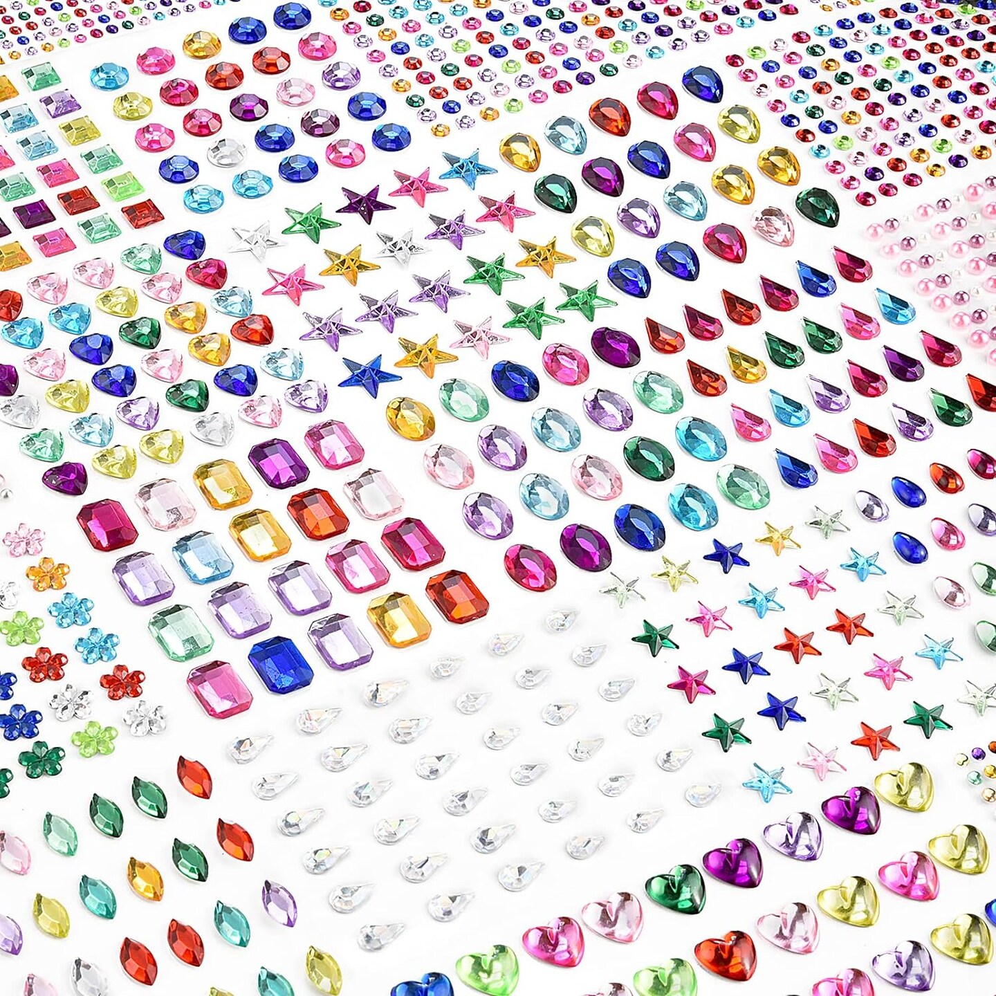 Gem Stickers, 3897Pcs Rhinestone Stickers Stick on Gems for Crafts Self ...
