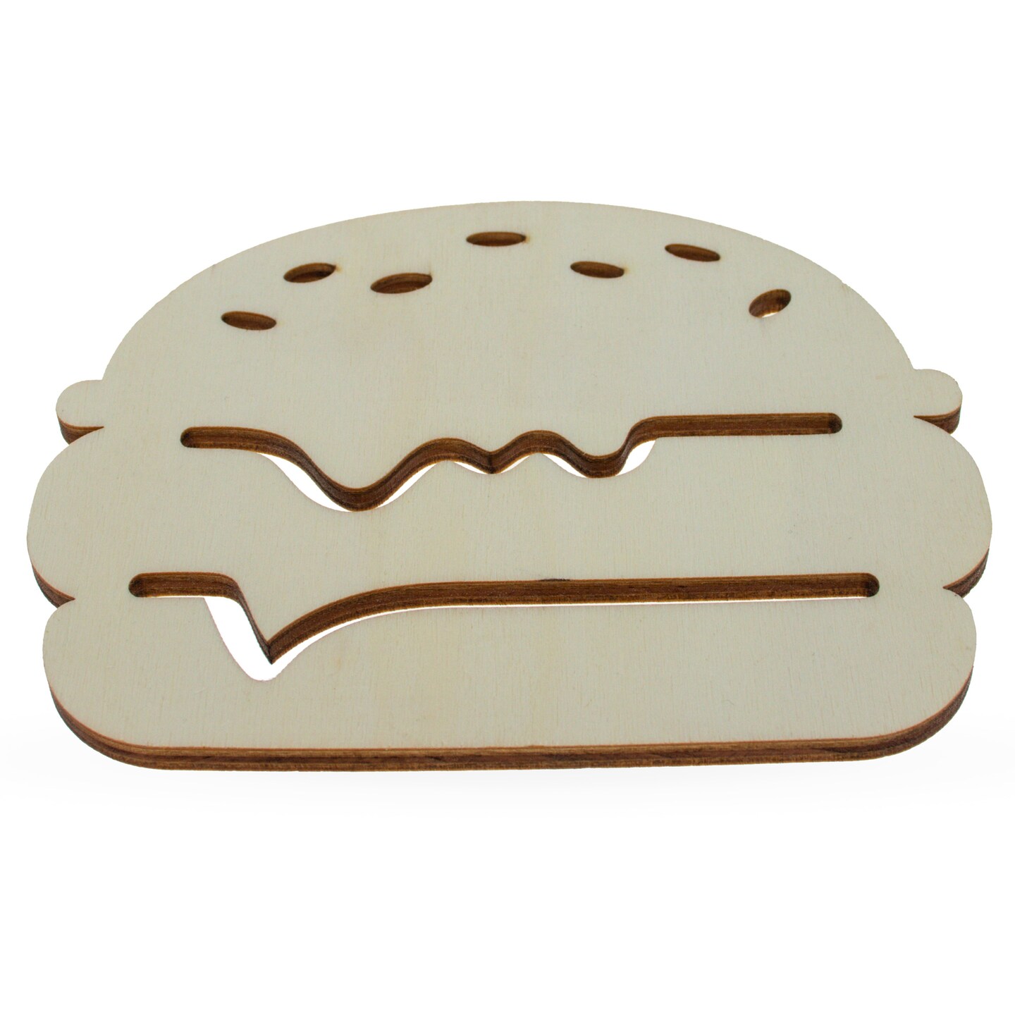 Unfinished Wooden Burger Shape Cutout DIY Craft 4.85 Inches | Michaels
