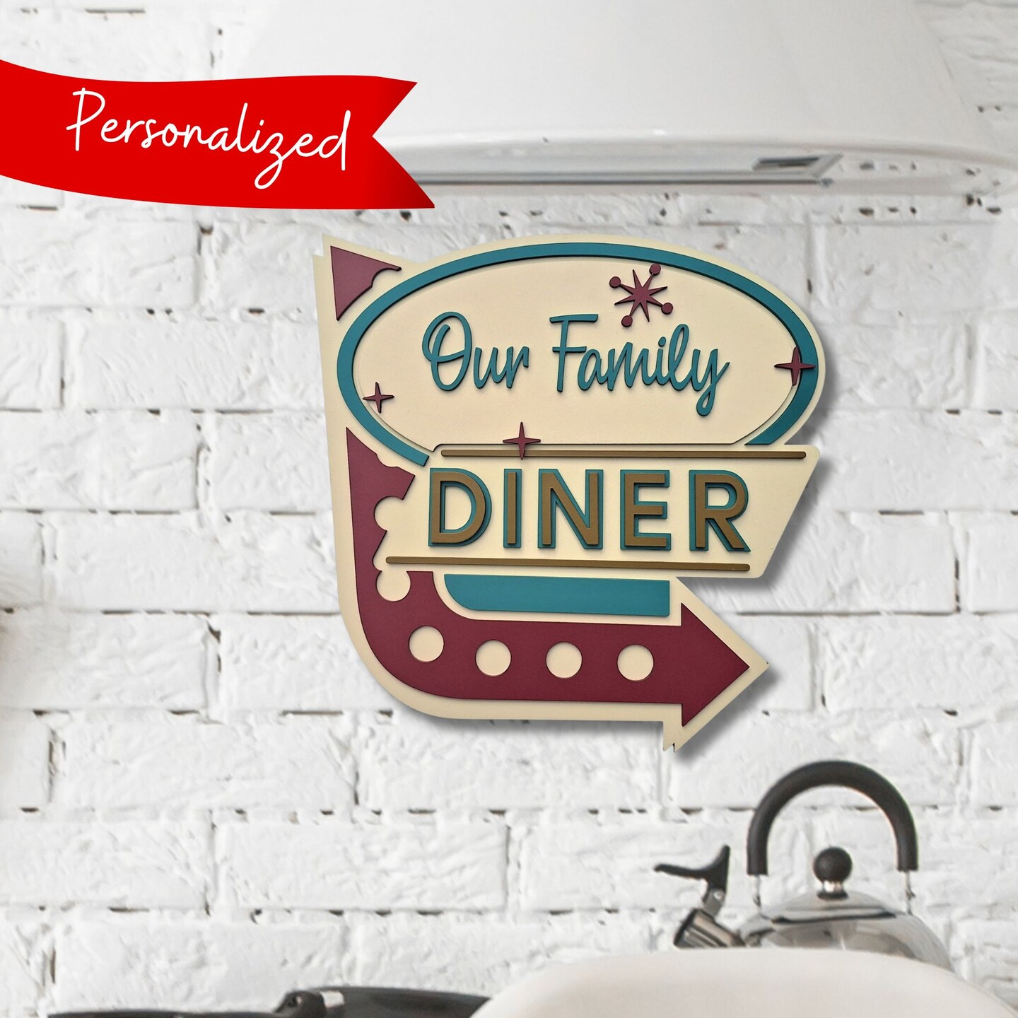 Vintage Diner Sign Personalized - Classic Diner Decor for Your Home or ...