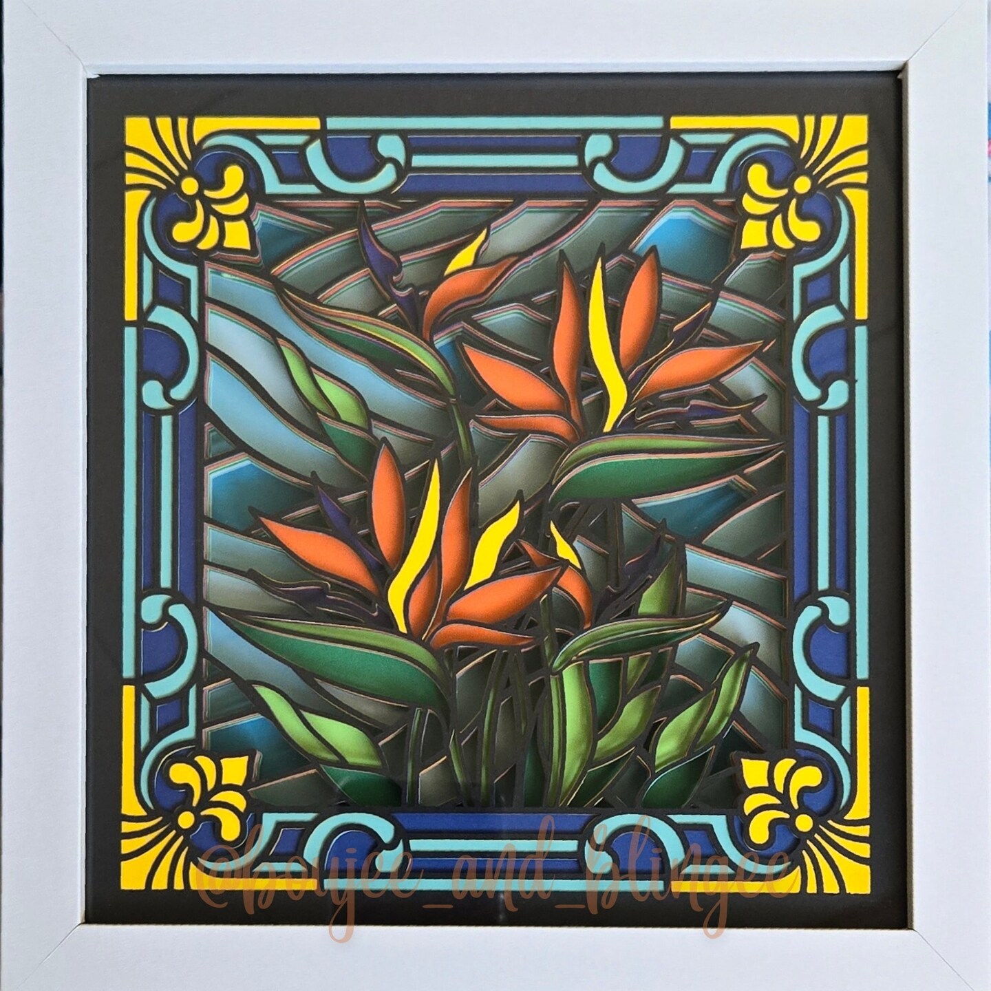 3d Shadowbox - Stained Glass Bird of Paradise | MakerPlace by Michaels