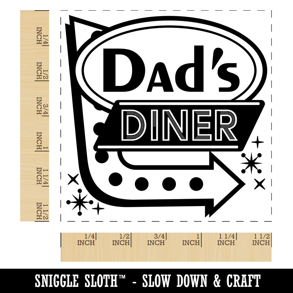 Dad's Retro Diner Sign with Arrow Self-Inking Rubber Stamp Ink Stamper ...