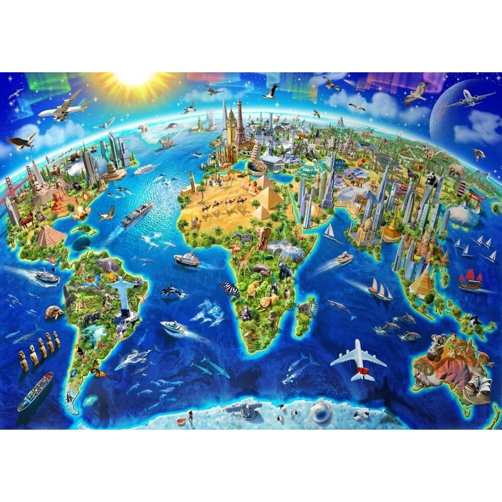World Landmarks Globe Poster Print By Adrian Chesterman | Michaels