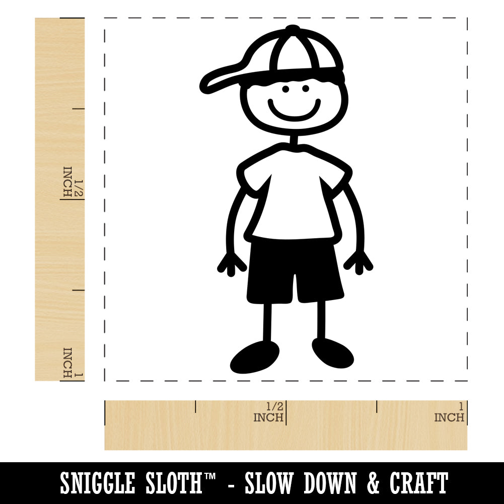 Stick Figure Boy Son Self-Inking Rubber Stamp Ink Stamper | Michaels