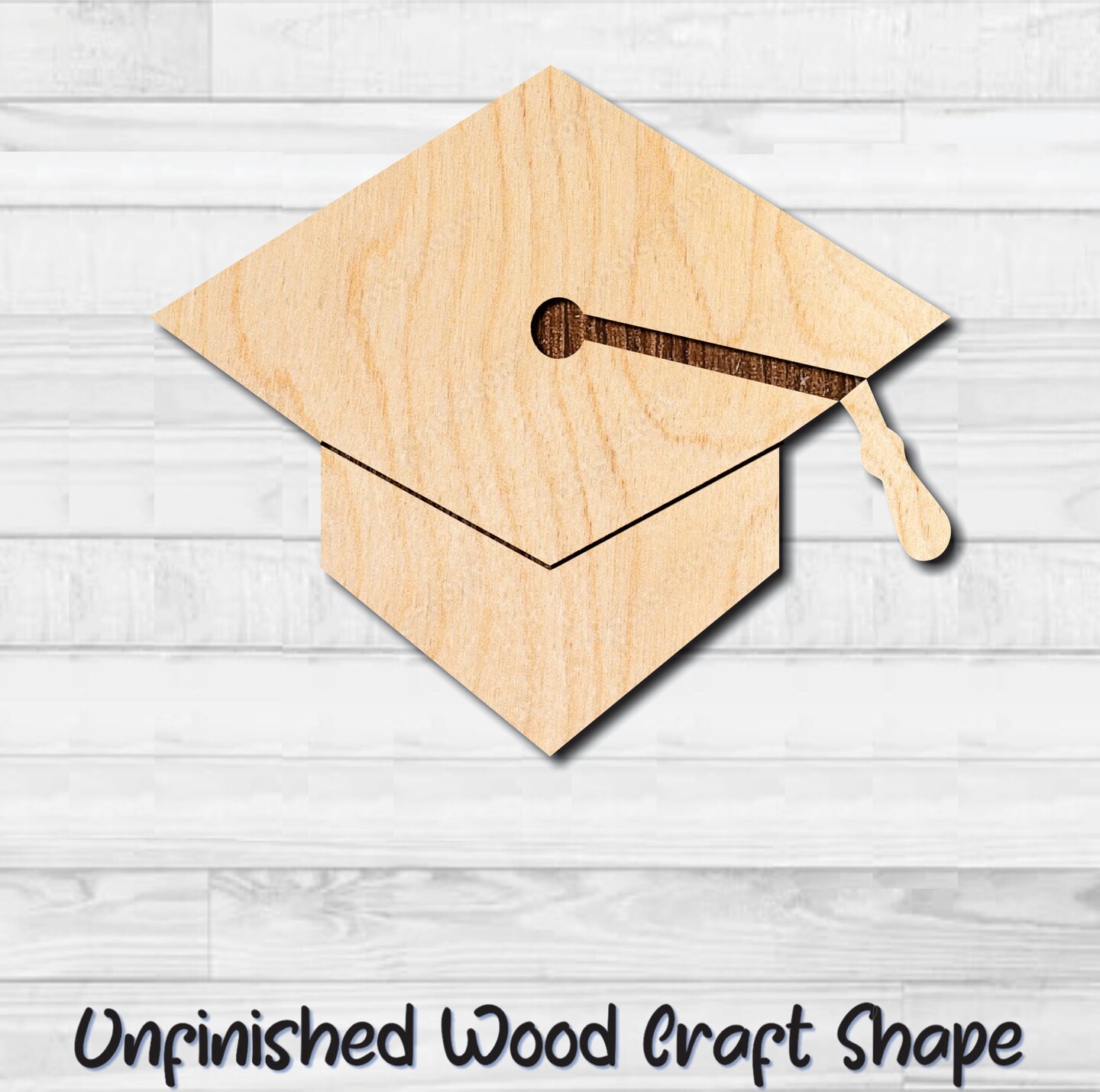 Graduation Cap Hat School Unfinished Wood Shape Blank Laser Engraved ...