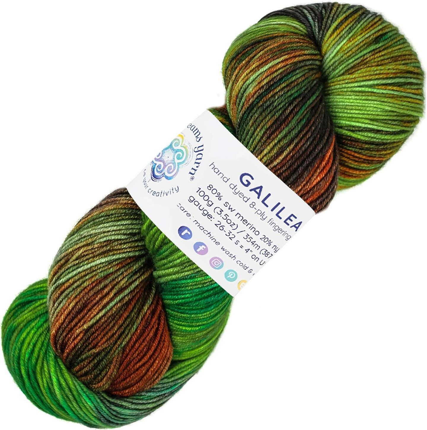 Living Dreams Yarn Galilea: Colorful Superwash Merino Sock Yarn. Super ...