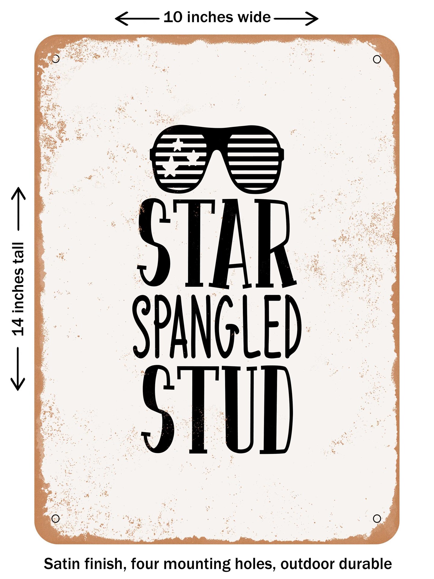 DECORATIVE METAL SIGN - Star Spangled Stud - Vintage Rusty Look | Michaels