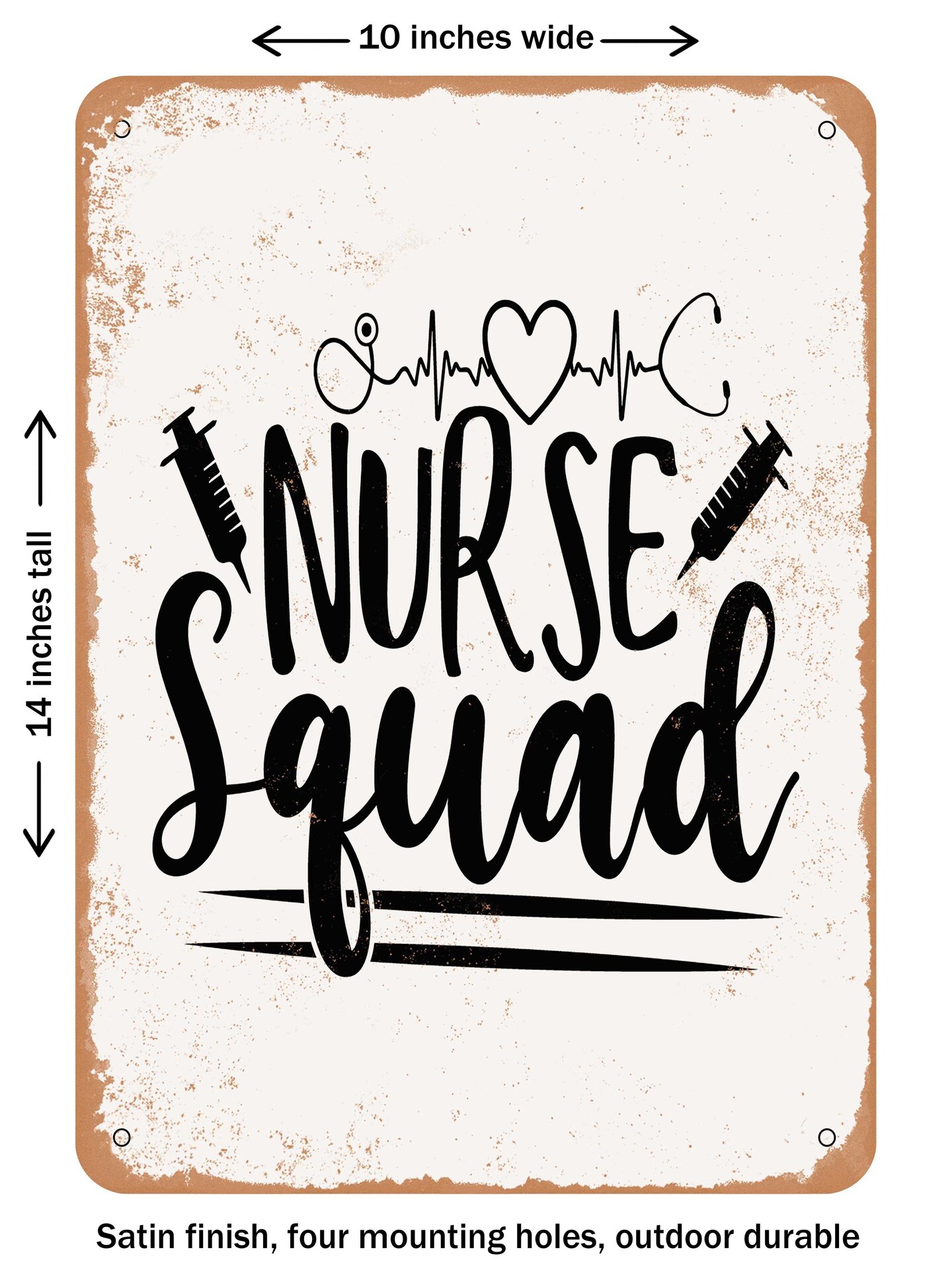 DECORATIVE METAL SIGN - Nurse squad - 8 - Vintage Rusty Look | Michaels