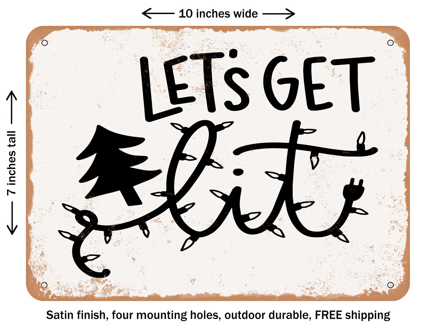Decorative Metal Sign Lets Get Lit 5 Vintage Rusty Look Michaels 7081