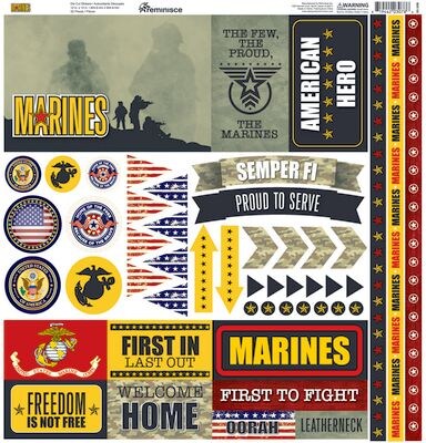 Reminisce Marines 12x12 Elements Stickers | Michaels