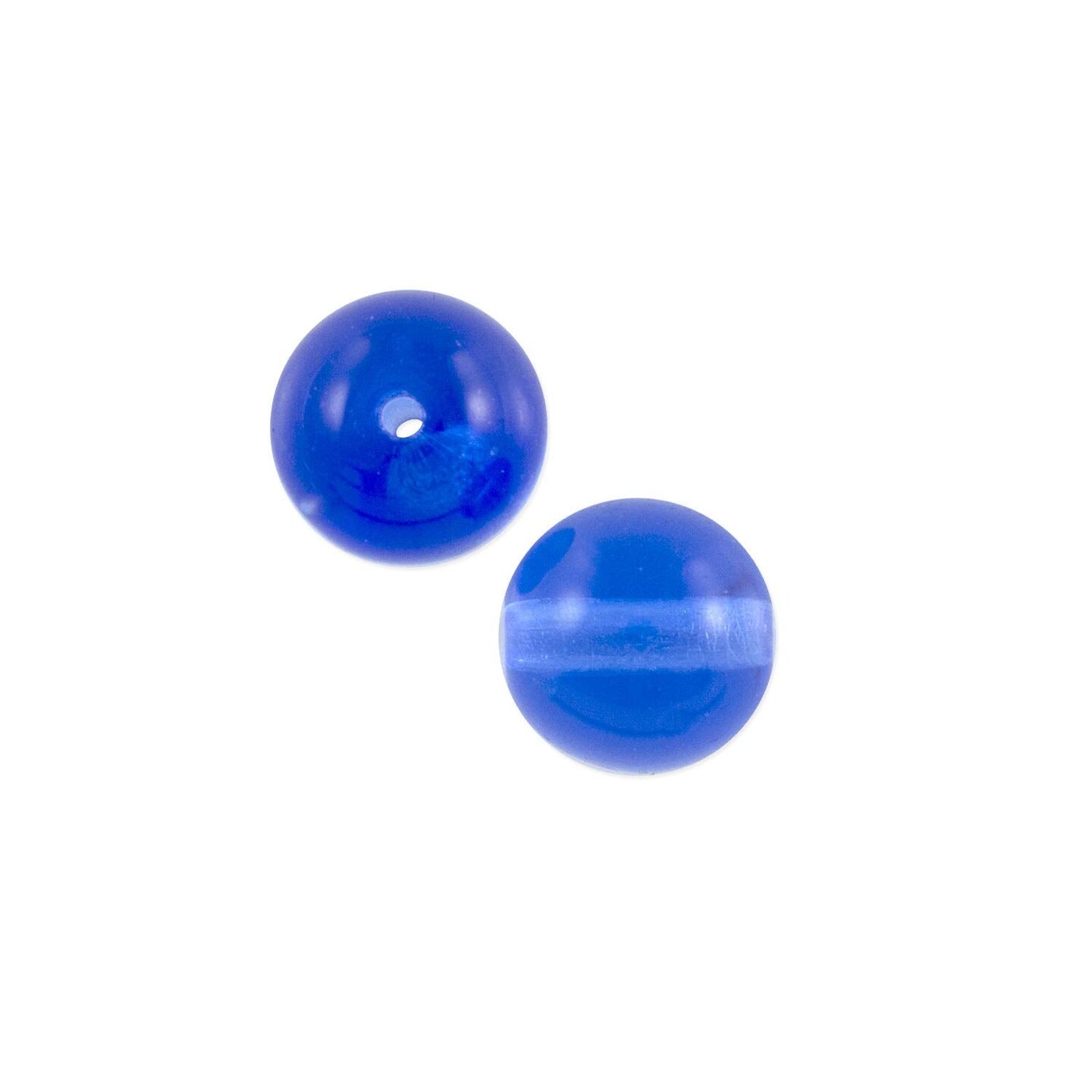 Czech Pressed Glass Round Beads 8mm Sapphire (Package of 10) | Michaels