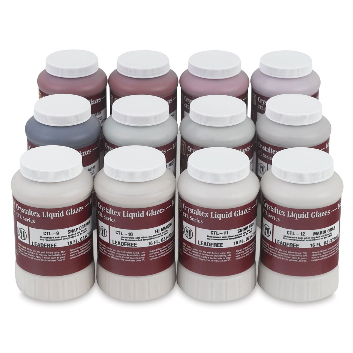 Amaco Crystaltex Glazes Set No. 1 - Class Pack of 12, Pint | Michaels