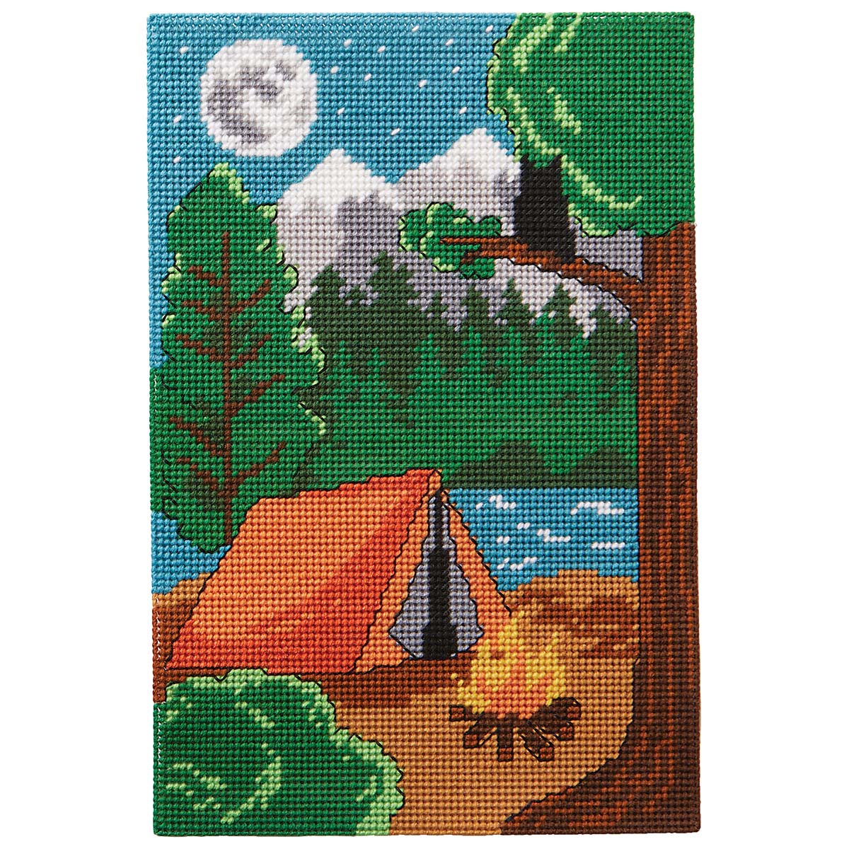 Herrschners Moonlight Camping Wall Hanging Plastic Canvas Kit | Michaels