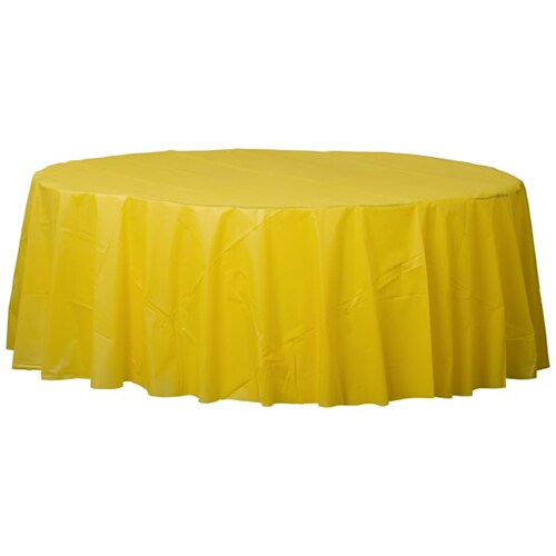 84" Yellow Sunshine Plastic Round Tablecover | Michaels
