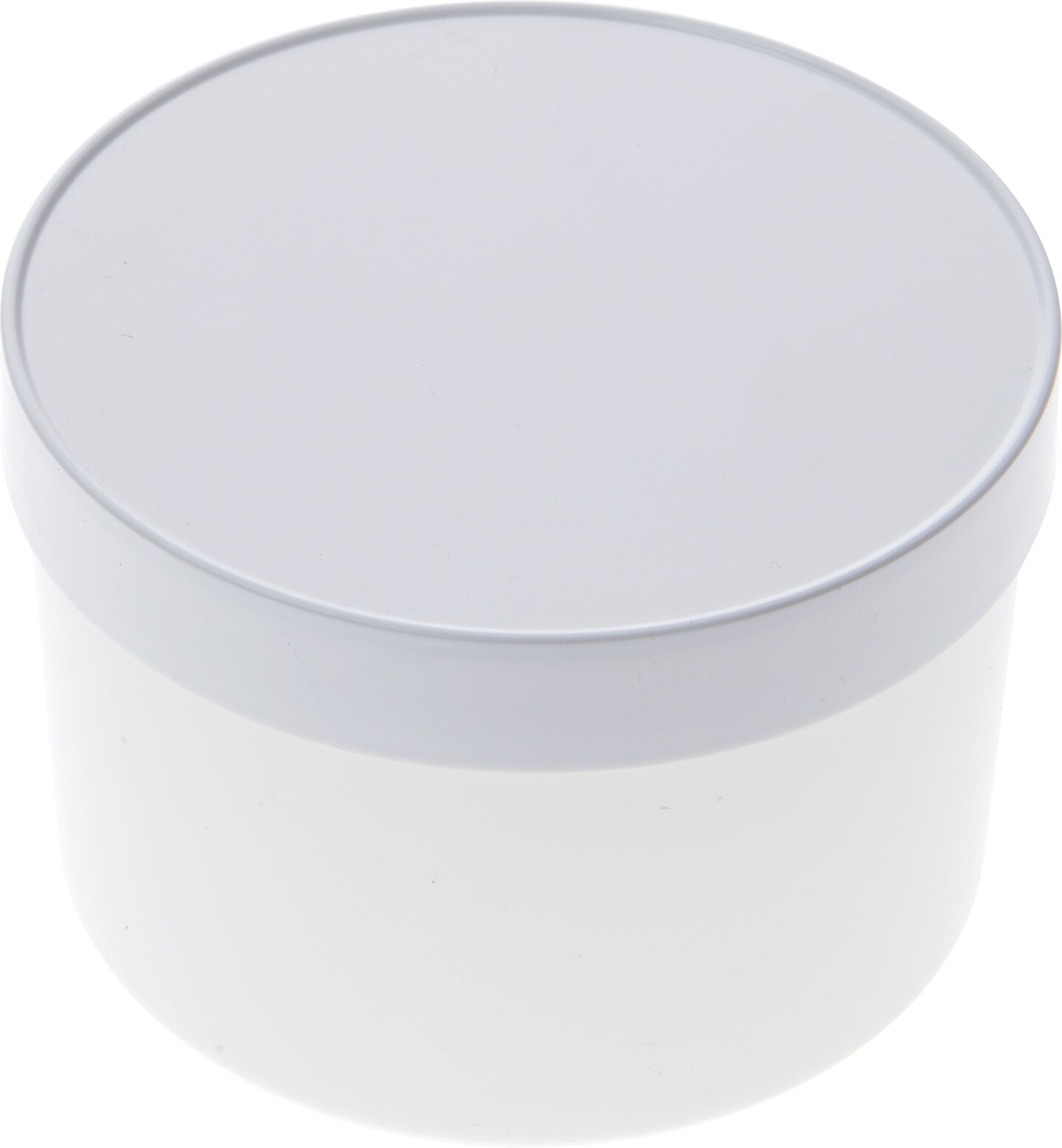 Pioneer Plastics 072CWHITEHIPS White Round Plastic Container, 3.875" W ...