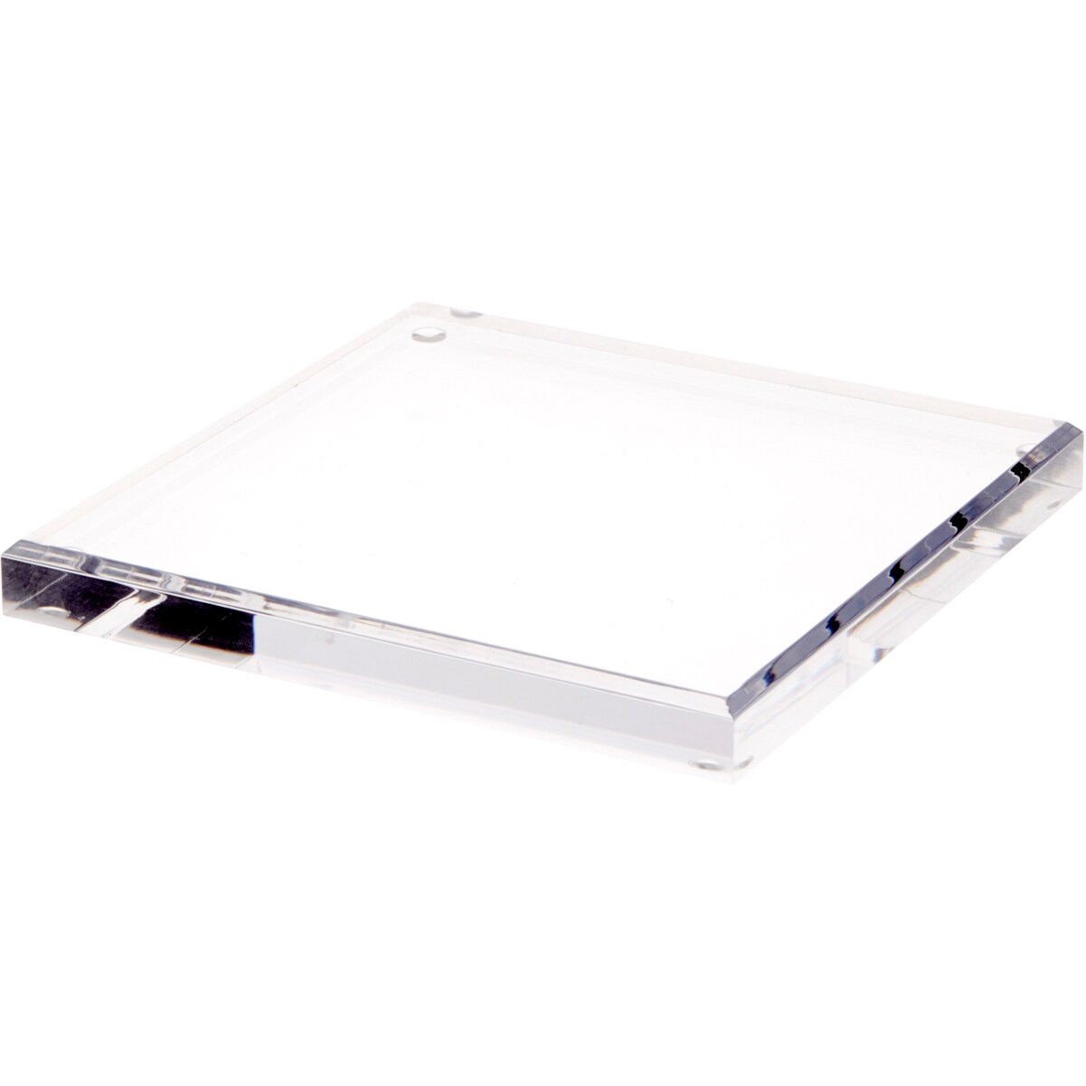 Plymor Clear Acrylic Square Beveled Display Base, 7" W x 7" D x 0.75" H ...