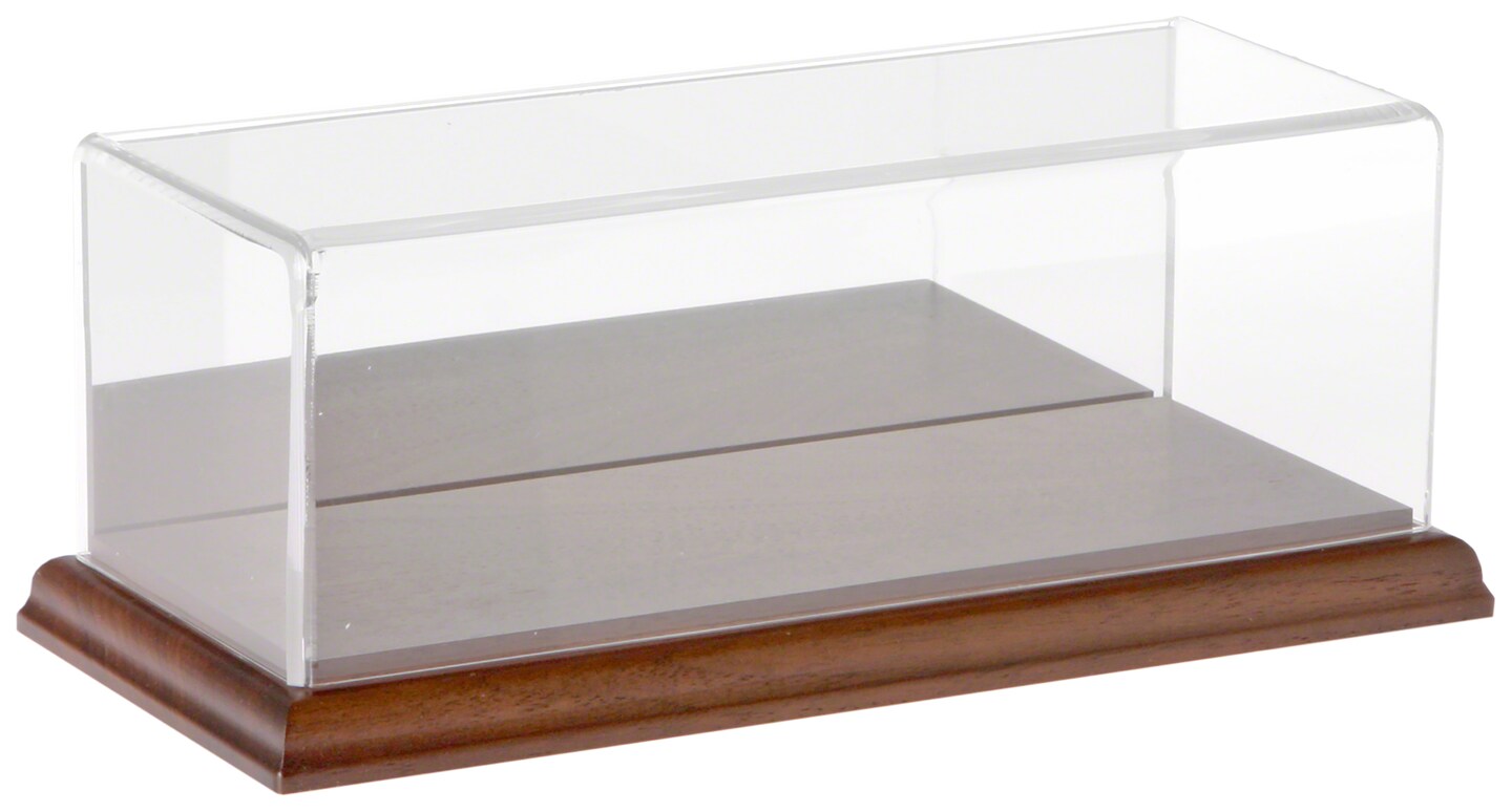 Plymor Clear Acrylic Display Case with Hardwood Base, 9" W x 3.5" D x 3 ...