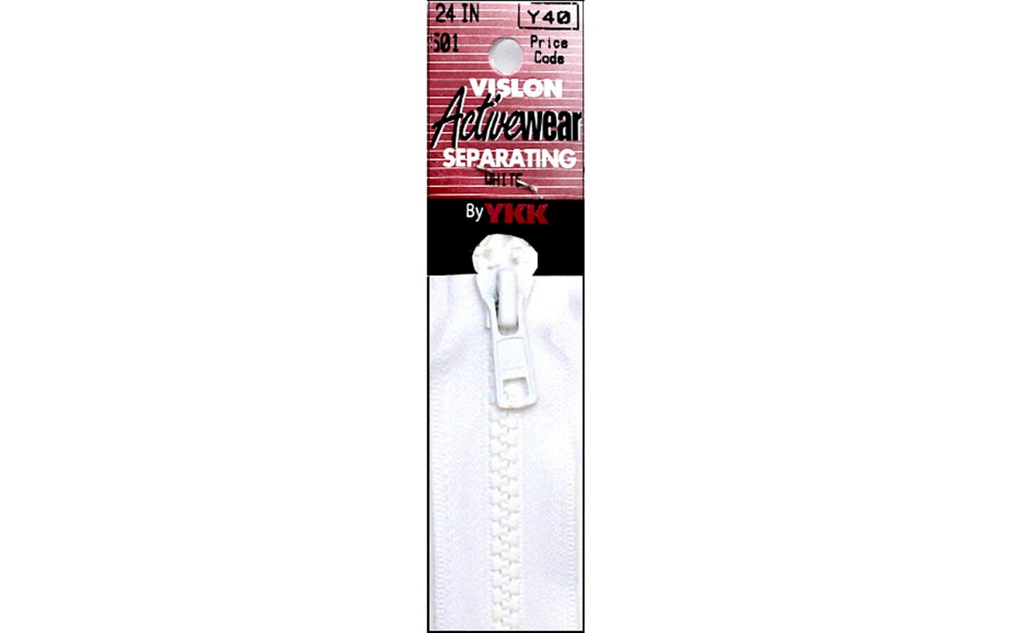 YKK Vislon Separating Zipper 24" White | Michaels