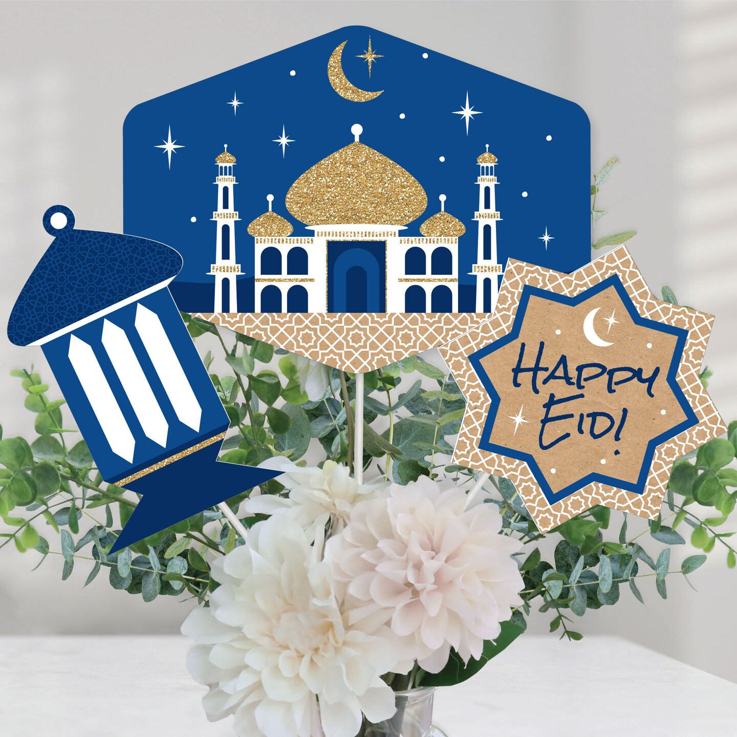 Big Dot of Happiness Eid Mubarak Centerpiece Sticks - Happy Eid Ramadan ...