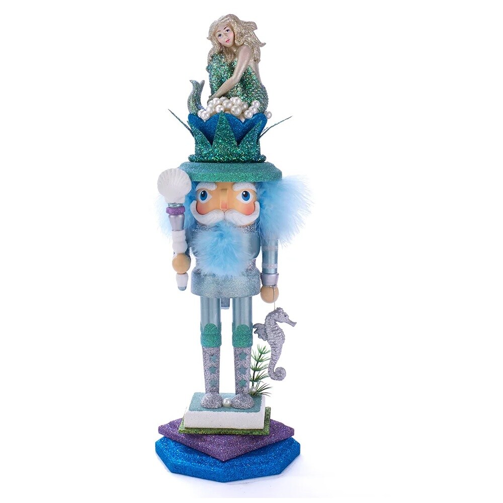 KSA 15.75" Blue and Green Mermaid King Christmas Nutcracker | Michaels
