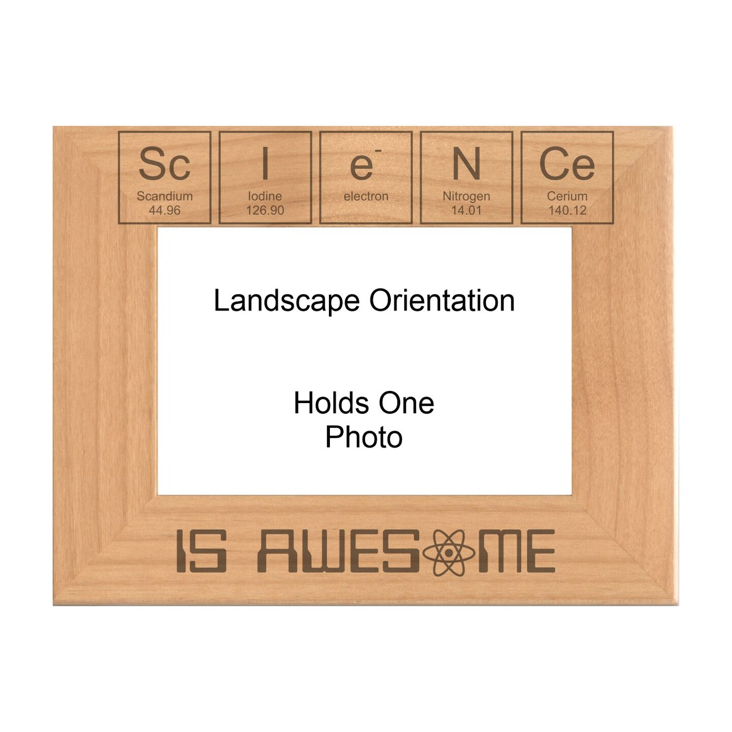 Nerdy Gifts Science is Awesome Engraved Natural Wood Picture Frame (WF ...