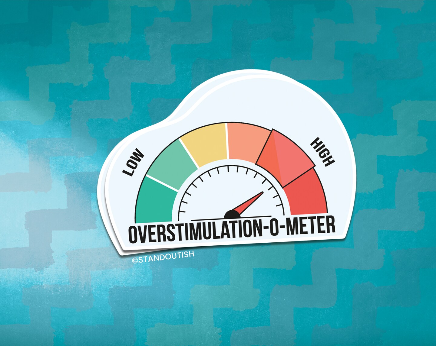 Overstimulation-O-Meter Overstimulated Sticker | Mental Health ...